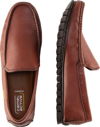 Camel Active Herren Lederslipper mit Logoprägung Cognac, menswear-40