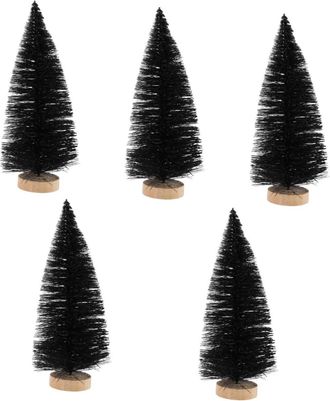 Cabilock 5st Kleiner Schwarzer Weihnachtsbaum Weihnachtsbaumschmuck Minibäume Zum Basteln Christbaumschmuck Tisch-Weihnachtsbaum Halloween-Weihnachtsbaum Deskt