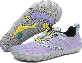 Saguaro Barfußschuhe Damen Barfuss Schuhe Leicht Fitnessschuhe Herren rutschfest Atmungsaktiv Traillaufschuhe Laufschuhe Mit Zero-Drop Sohle Hellviolett 38 EU