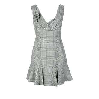 Alessandra Rich Kurzes Ausgestelltes Wollkleid - - Dresses - Damen - Grau - XS