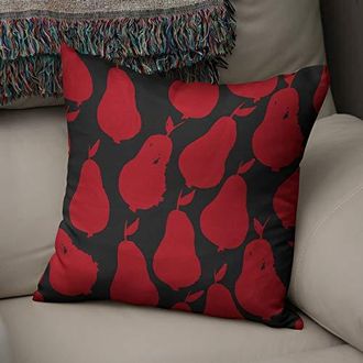 Bonamaison Le Jardin du Lin Kissen Zierkissenbezug Kissenbezug, Rot schwarz Dekoration, Für Zuhause Autos Büro Sofa Wohnzimmer Couch Schlafzimmer Dekor, 50x50 Cm