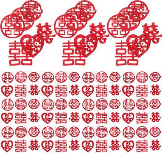 SOLUSTRE 120 St&uuml;ck Teiliges Chinesisches Hochzeitskonfetti Doppeltes Gl&uuml;ckszeichen Xi Zeichen Streukonfetti Tischdekoration Romantisch f&uuml;r Hochzeit Party Festl