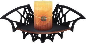 NUOBESTY Eckregal mit Filigranem Hohlmuster aus Bruchfestem Holz Schwebendes Wandregal für Schlafzimmer und Badezimmer Vielseitiges Wandaufbewahrungsregal für 