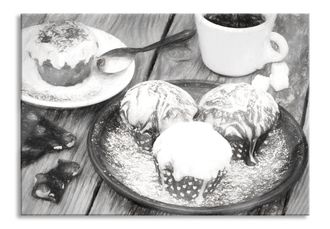 Pixxprint Glasbild, Wandbild aus Echtglas, Köstliche Cupcakes, 80x60 cm, inkl. Aufhängung und Abstandshalter