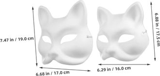 PartyKindom 8stücke DIY Blanko-Masken Aus Papier Unbemalt Für Katzen Und Fuchs Bastelmasken Cosplay-tiermasken Partyzubehör Kunsthandwerk Für Junge Mädchen Und Er