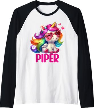 BDAZ Piper Unicorn Name Personalisiertes Design Raglan