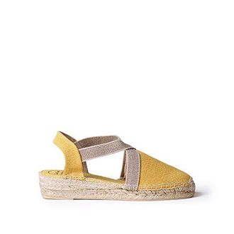 Toni Pons Espadrille pour Femme en Tissu de Coton - Verdi-V - Jaune, 39 EU
