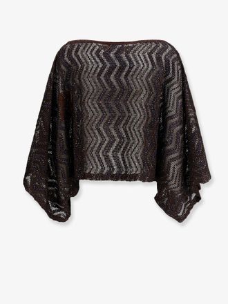 Missoni Womens Viscose Top With Chevron Pattern Brown T-Shirts & Jerseys