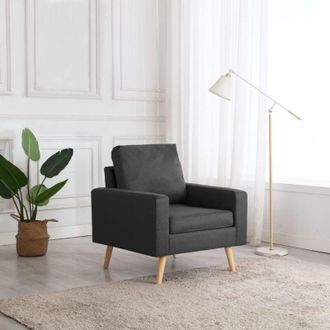 vidaXL Fauteuil de design r&eacute;tro en tissu disponible en diff&eacute;rentes couleurs Couleur : anthracite