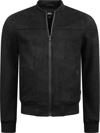 Indicode Herren Ibon Velours-Kunstleder Jacke | Herrenjacke Wildleder-Look für Männer Black, XXL