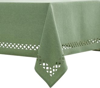 Miulee Leinen Optik Tischdecke Graugrün Tischdecken 140x180cm Abwaschbar Lotuseffekt Eckig Rechteckig Tischtuch Polyester Wasserabweisend Tischwäsche Abwisch