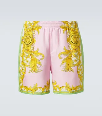 Versace Short imprim&eacute; en soie
