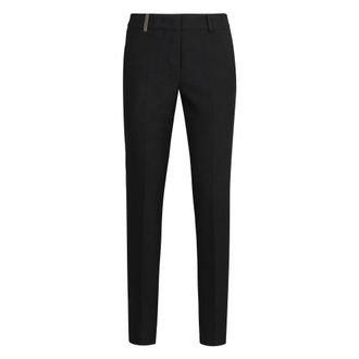 PESERICO Schlanke Baumwollhose - - Trousers - Damen - Schwarzk - 2XL