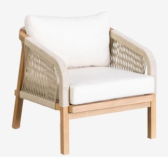 Sklum Sklum - 2er-Pack Gartenst&uuml;hle aus Dubai-Akazienholz Gardenia Wei&szlig; Rustikales Akazienbraun