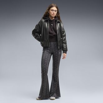 Puma Pantalon slim &eacute;vas&eacute; &agrave; imprim&eacute;s Snake Femme, V&ecirc;tements, Noir, XL