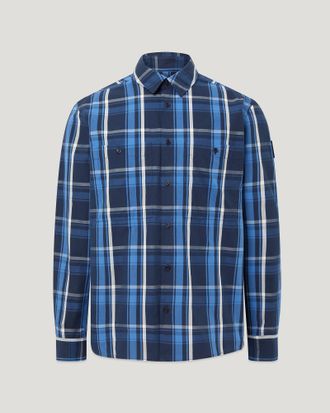 Belstaff Chemise Fleet Pour Homme Cotton Check Bleu Encre Fonc&eacute; 2xl