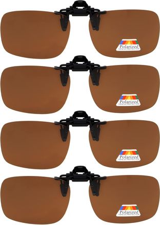 Eyekepper Klappbare zum Aufstecken Sonnenbrille Polarisiert 60 x 43 MM 4er-Pack Metallbrille Clip