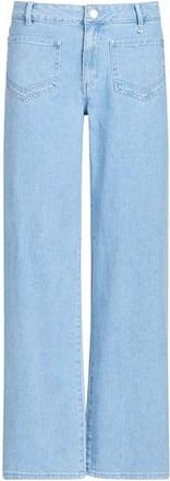 Vila Jean droit taille basse en coton m&eacute;lang&eacute;