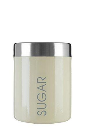 Premier Housewares Emaillierter Zuckerbehälter, lila cremefarben, Emaille, Rahm, 10x10x13