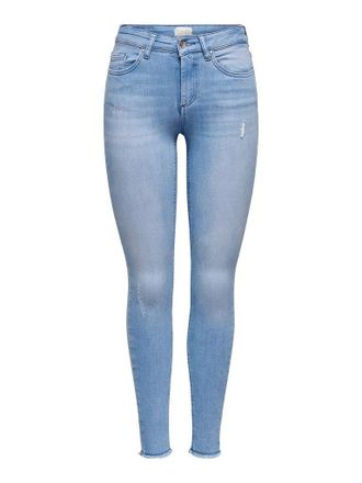Only Damen Onlblush Life Mid Sk Ak Raw Rea4347 Noos, Light Blue Denim, XS / 34L
