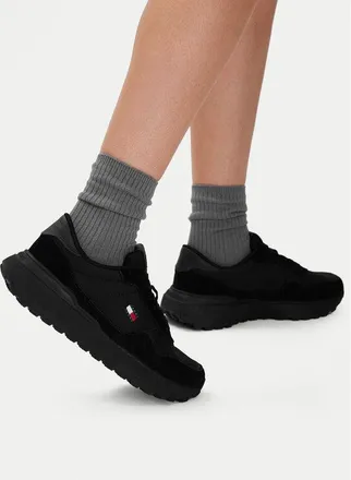 Tommy Jeans Sneakers Modern Runner Mix EN0EN03100 Schwarz
