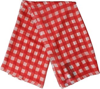 Dolce & Gabbana Femme, Accessoires, Multicolore, Taille: ONE Size Check Silk Wrap Foulard Scarf