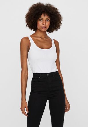 Vero Moda Longtop VERO MODA VMMAXI, Damen, Gr. 3XL, wei&szlig;, Jersey, Obermaterial: 93% Baumwolle, 7% Elasthan, unifarben, Basic, sehr figurbetont Po-bedeckend, Run