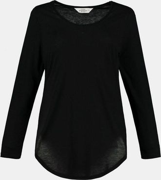 STUDIO UNTOLD Longsleeve Shirt Langarm gerundeter Saum