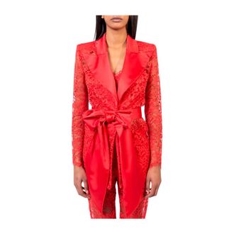 Doris S Rote- elegante Spitzenjacke - - Jackets - Damen - Rot - M