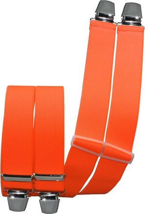Harrys-Collection Herren Latzhosentr&auml;ger Arbeitshosentr&auml;ger 4 extra starke Clips uni und neon Farben, Farben:neonorange