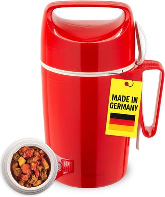 Rotpunkt Speisegefäß 850 DIRK 0,85 l | BPA frei | Glaseinsatz | hochwertig | crazy red