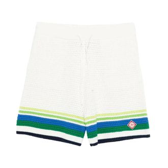 Casablanca Homme, Shorts, Blanc, Taille: S Striped Knit Shorts