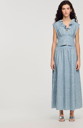 Sandro Jupe longue &agrave; sequins