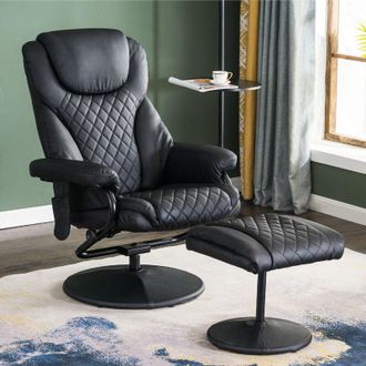 MCombo Mcombo - m Relaxsessel Fernsehsessel Drehsessel mit Fu&szlig;hocker 360&deg; drehbar 9022BK