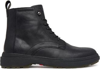 Tommy Hilfiger Schn&uuml;rschuhe Hilfiger Outdoor Warm Lth Boot FM0FM05960 Schwarz