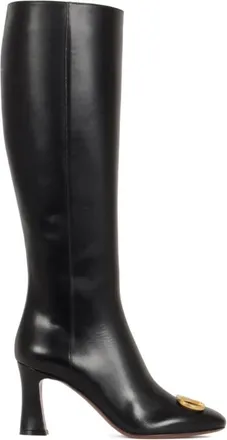 Valentino Garavani Femme, Chaussures, Noir, Taille: 37 EU Leather Boot VLogo Signature