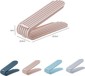 Lurrose 2 Stück Doppelstöckiges Schuhregal Platzsparender Schuhhalter aus Robustem Material für Wohnzimmer Büro und Schrank zur Organisierten Aufbewahrung von