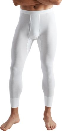 Ceceba Herren Lange Unterhose, Baumwolle, Feinripp, weiß, Uni, mit Bündchen offener Eingriff 12