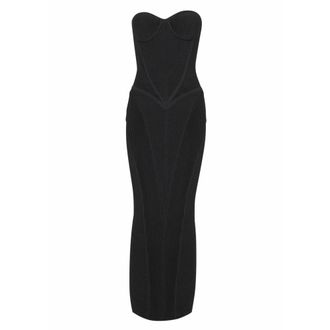 Balmain Langes Bustier-Strickkleid - - Dresses - Damen - Schwarzk - S