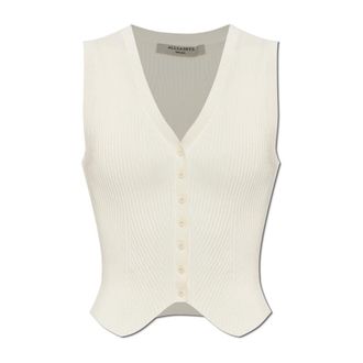 AllSaints Cruz Strickweste mit Rippenmuster - - Jackets - Damen - Beige - S