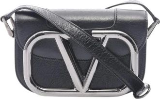 Valentino Pre-owned Supervee Sac Bandouli&egrave;re en Cuir - Femme - Pre-owned - Noir - Taille: ONE Size