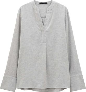 someday Damen Langarmbluse | Oversize Flanellbluse ZANELL aus nachhaltiger Baumwolle Hazy Fog Melange, 36