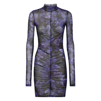 Philipp Plein Lang&auml;rmeliges Mini-Kleid Blumen - - Dresses - Damen - Mehrfarbig - M
