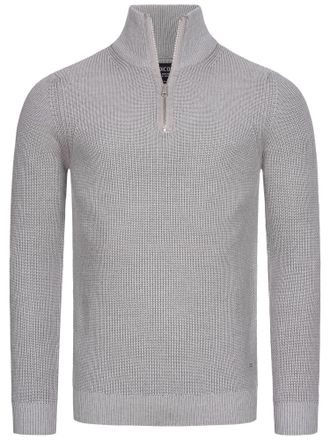 Indicode Herren Mayer Pullover aus 100% Baumwolle | Herrenpulli Strickpullover für Männer Lt Grey Mix, XXL