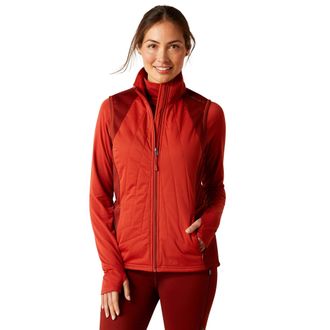 Ariat Womens Venture Full Zip Gilet Top in Red Ochre, Size X-Small, by Ariat