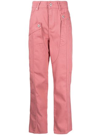 Feng Chen Wang High-Waist-Jeans mit geradem Bein - Rosa
