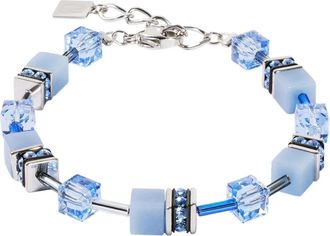 Coeur de Lion Armband - GeoCUBE Iconic Mono Silber Armband - Gr. ONE SIZE - in Blau - f&uuml;r Damen