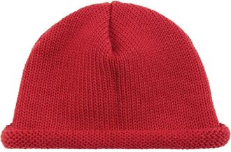 Hanseheld Rollrand M&uuml;tze GOTS Schurwolle Strickm&uuml;tze kurz - Rot | Rand zum Rollen | Flach | Wollm&uuml;tze | 100% Schurwolle | Seemannsm&uuml;tze | Made in Germany
