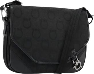 Ferragamo Sac bandouli&egrave;re en toile Pre-owned - Femme - Pre-owned - Noir - Taille: ONE Size