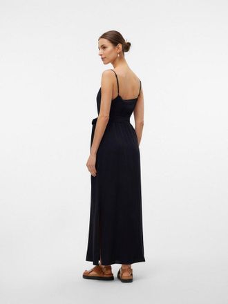 Vero Moda Spaghettikleid VMEASY JOY SLIT MAXI V-NECK DRESS WV GA Viskose, regular fit